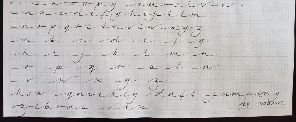 A swoopy cursive – Janinescribbles